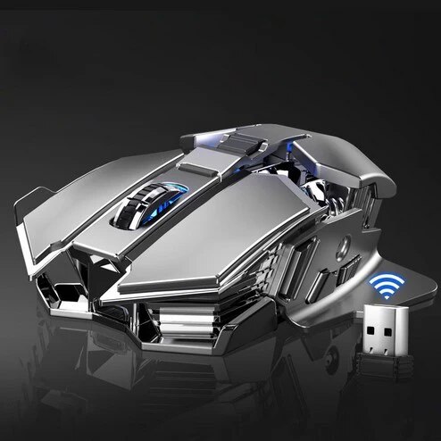 RYRA Metal Wireless Mouse 1600 DPI Rechargeable Photoelectric 2.4GHz 7 ...