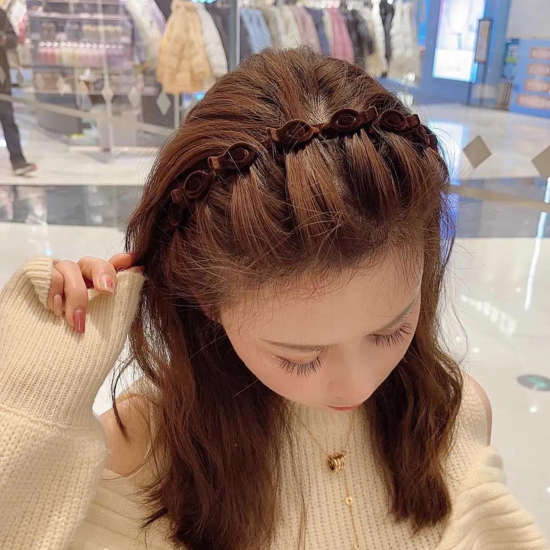 Fashion Sweet Braided Hair Clip Band Non-slip Headband Hairpin ...