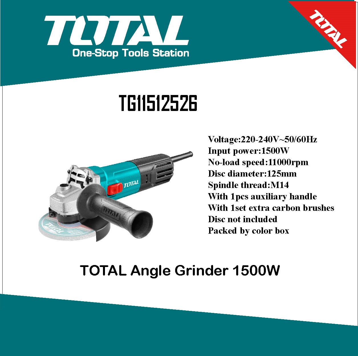 TOTAL Angle Grinder 1500w TG11512526 | Daraz.com.bd