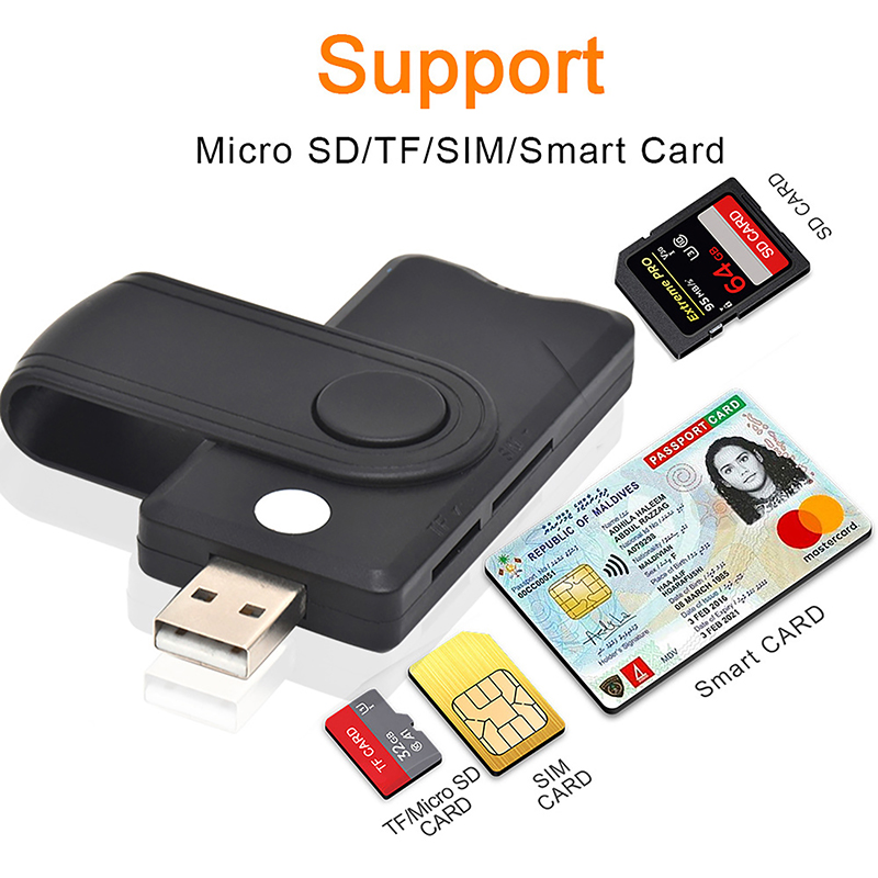 【Hottest Trends】 7 8 10 Linux OS USB Smart Reader For Bank IC/ID EMV SD ...