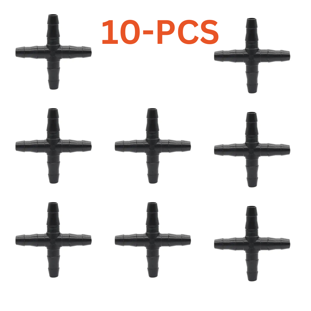4 Way Cross Tee Connectors for 4/7mm Microtube, Irrigation Pipe for ...