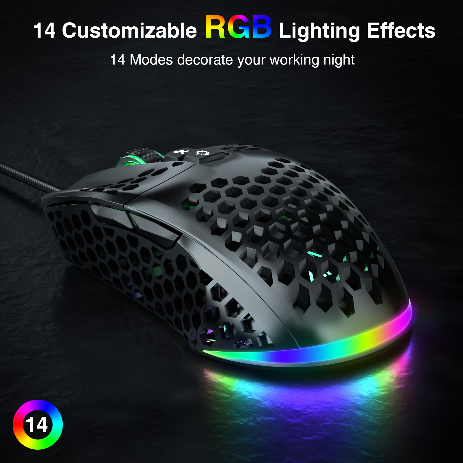 SOLAKAKA SM900 Wired Gaming Mouse RGB Custom Macro Buttons E-Sports ...