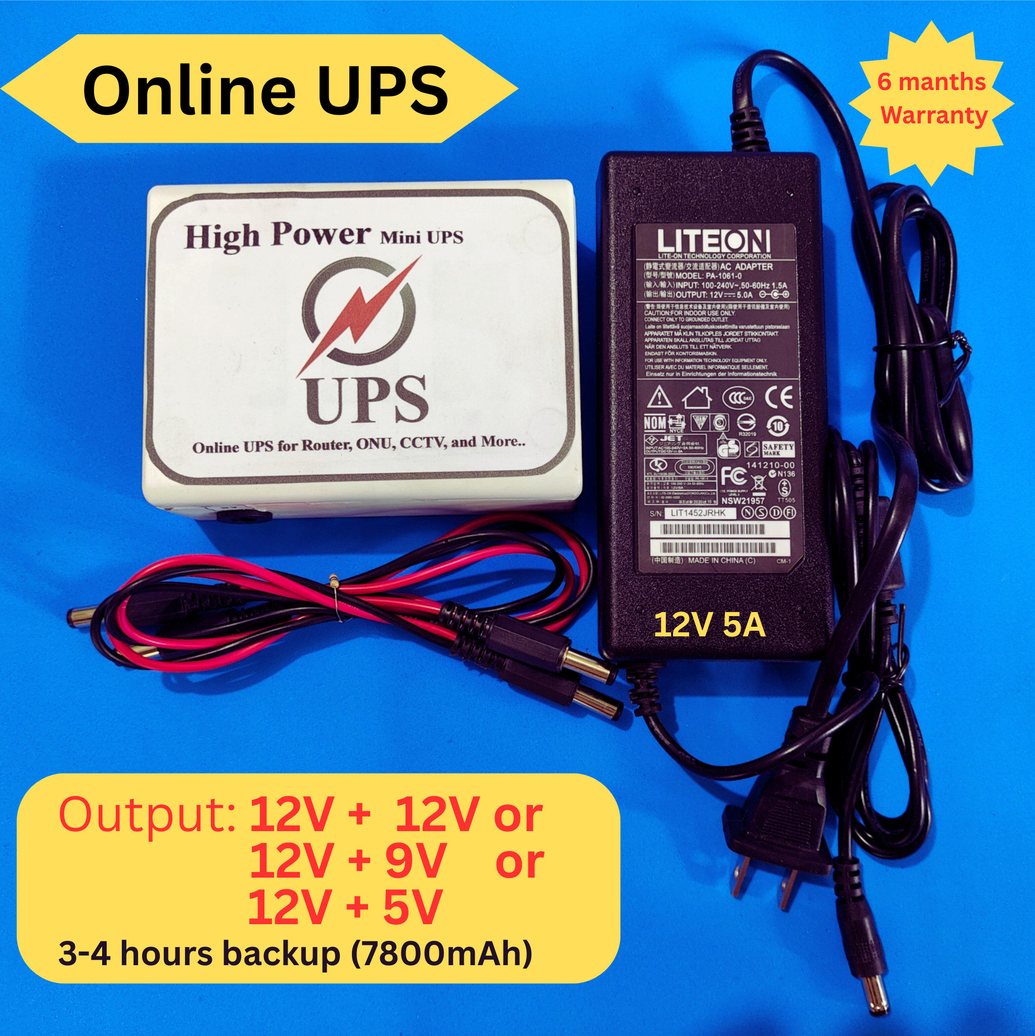 Mini UPS for router 12V/9V/5V , Gaming Router, Onu, CC TV camera ...