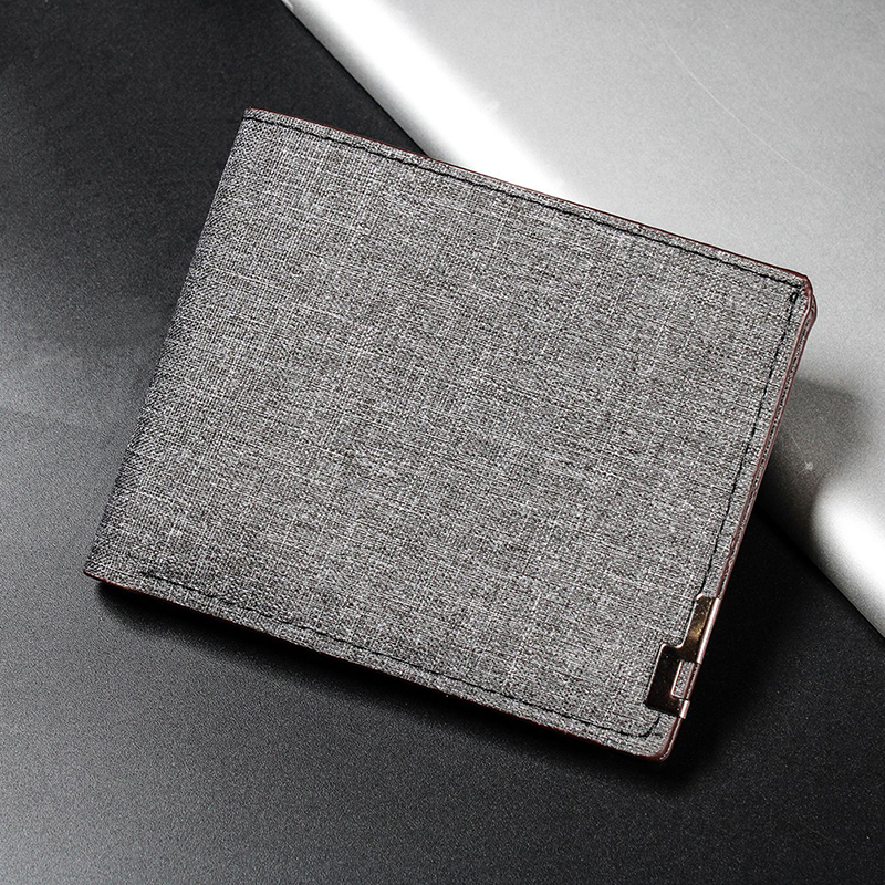 Denim Wallets Purses Men Women Inserts Business Foldable Cowhide Wallet ...
