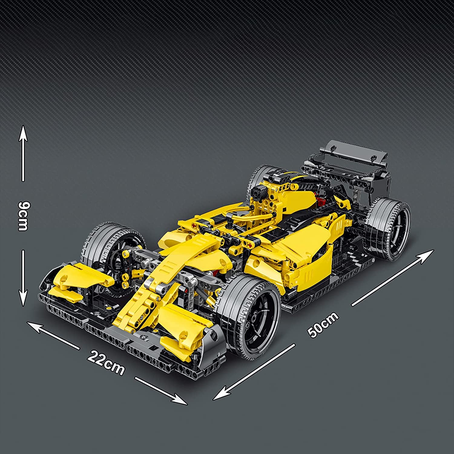 1:10 yellow racing car blocks 1084pcs Technic Formula 1 Exclusive Car ...