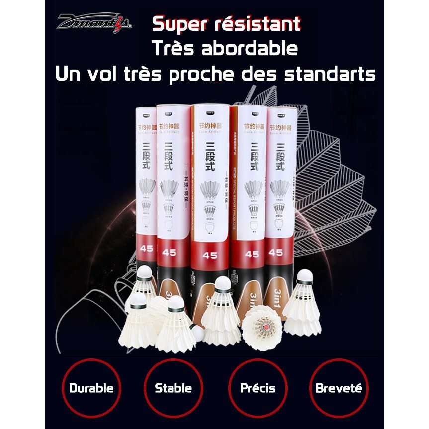 Dmantis 45 Professional Badminton Feather 3-in-1 shuttlecock | Daraz.com.bd