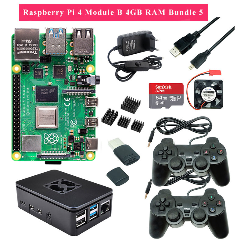 Raspberry Pi 4 2GB 4GB RAM Game kit with USB Gamepad Joystick Acrylic ...