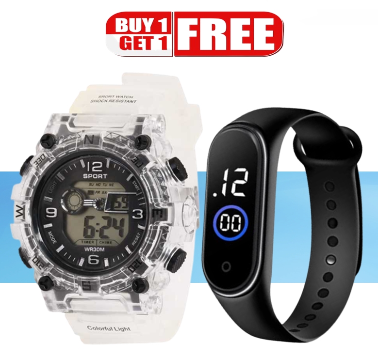 Buy 1 Get 1 , Digital Sports Watch with Touch Led Wrist Watch For Men ...