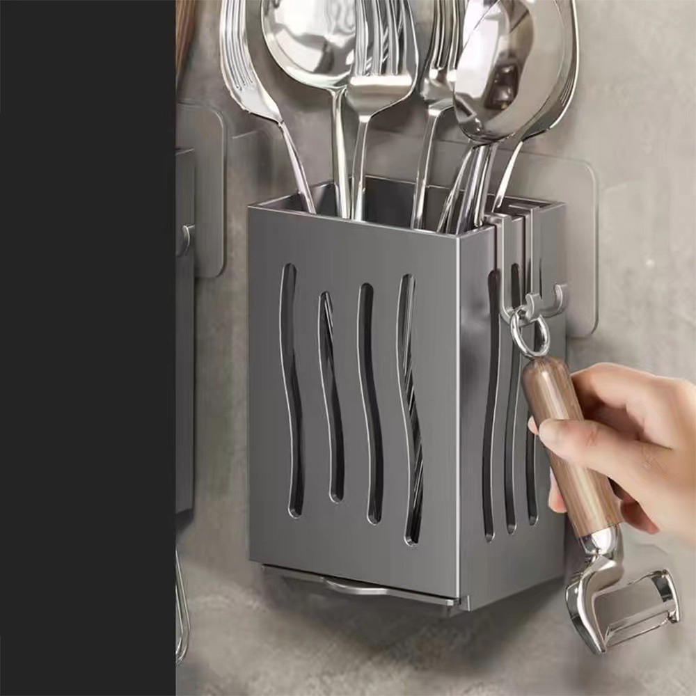 Wall Mounted Kitchen Cutlery Organizer Light Luxury Chopstick Spoon ...