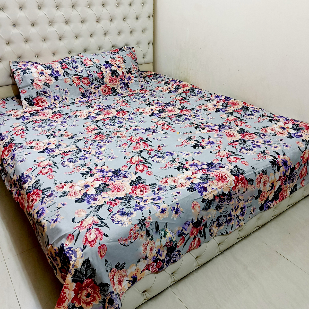 AC HOME TEX King Size Bed Sheet With Two Pillow Covers,বিছানার চাদর bed ...