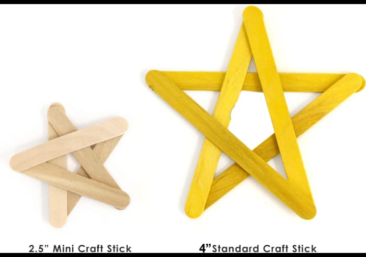 500 Sticks, Yellow Popsicle Sticks 4 Inch Wood Craft Sticks, School Bus ...