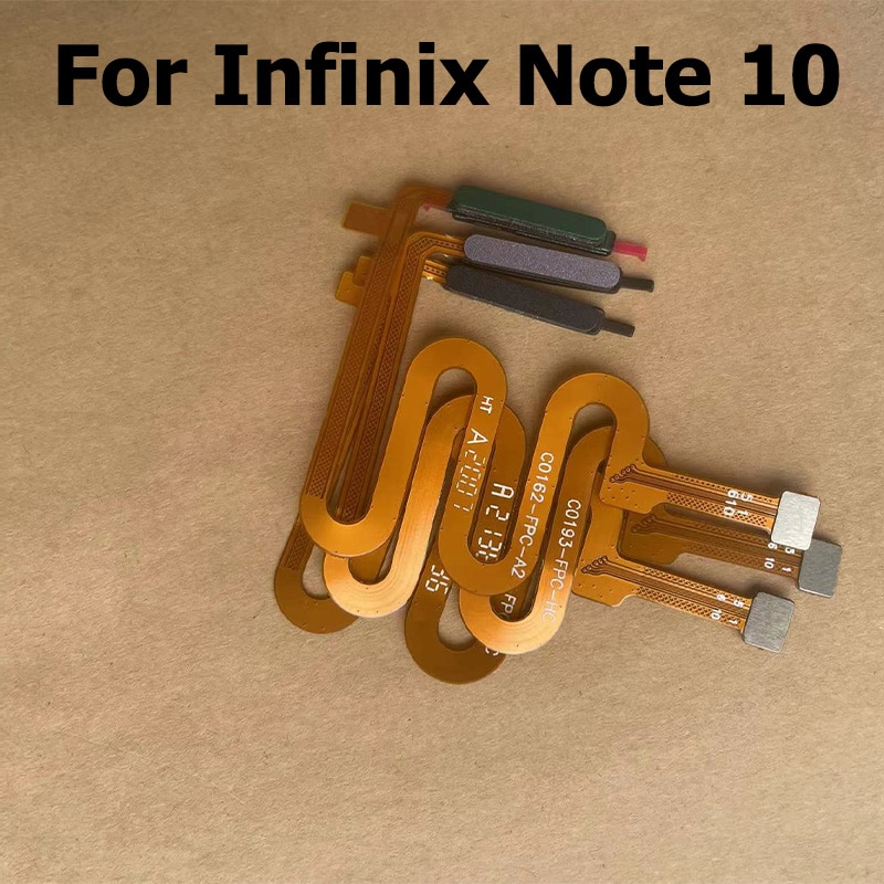 Original For Infinix Note 10 Fingerprint Sensor Power Button Flex Cable Touch ID Sensor Home ...