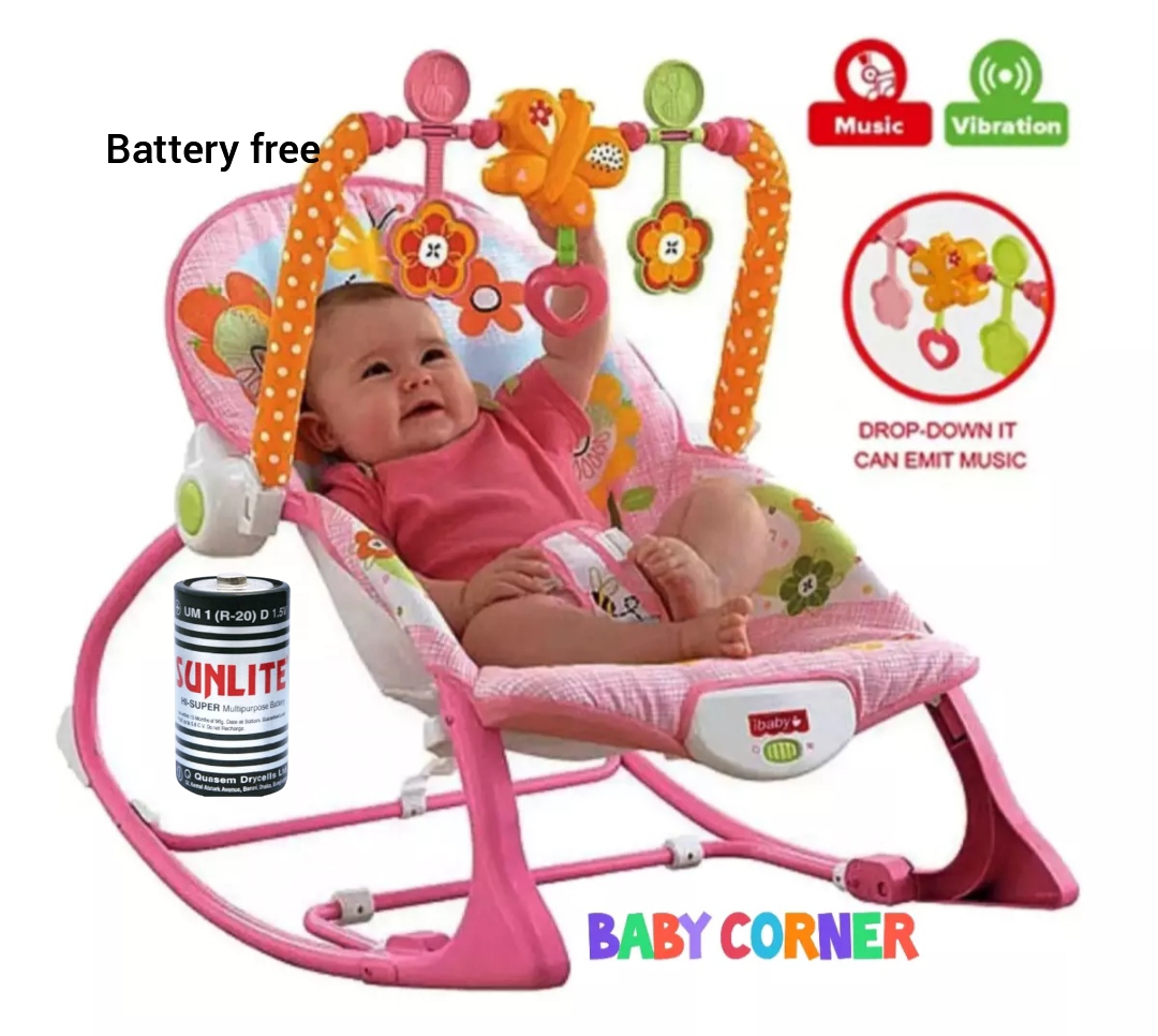 Infant to Toddler Rocker with sleeping sound (Pink) Battery free ...