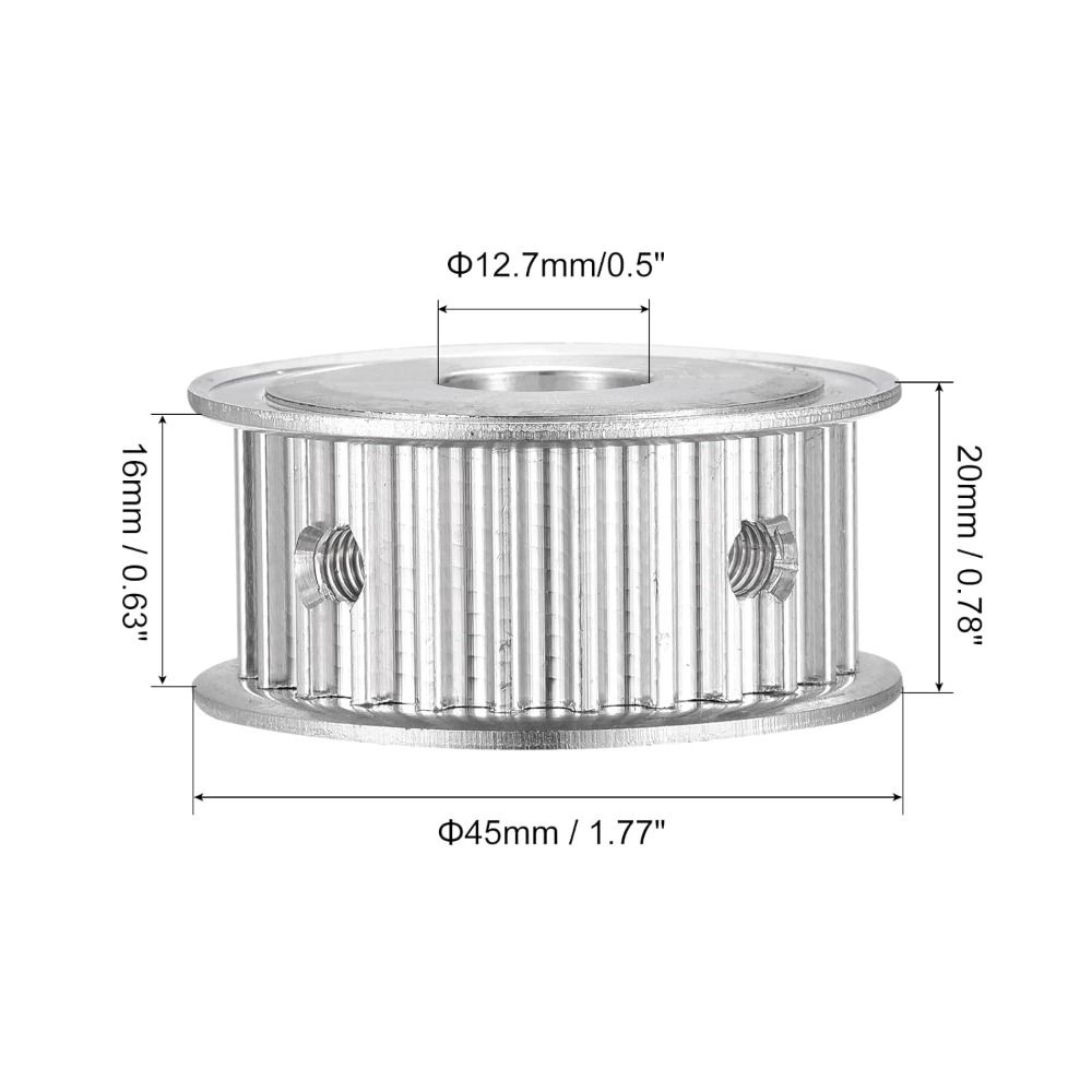 Durable 5mm Pitch 5M 25Teeth Timing Pulley Silver Tone Aluminum Timing ...