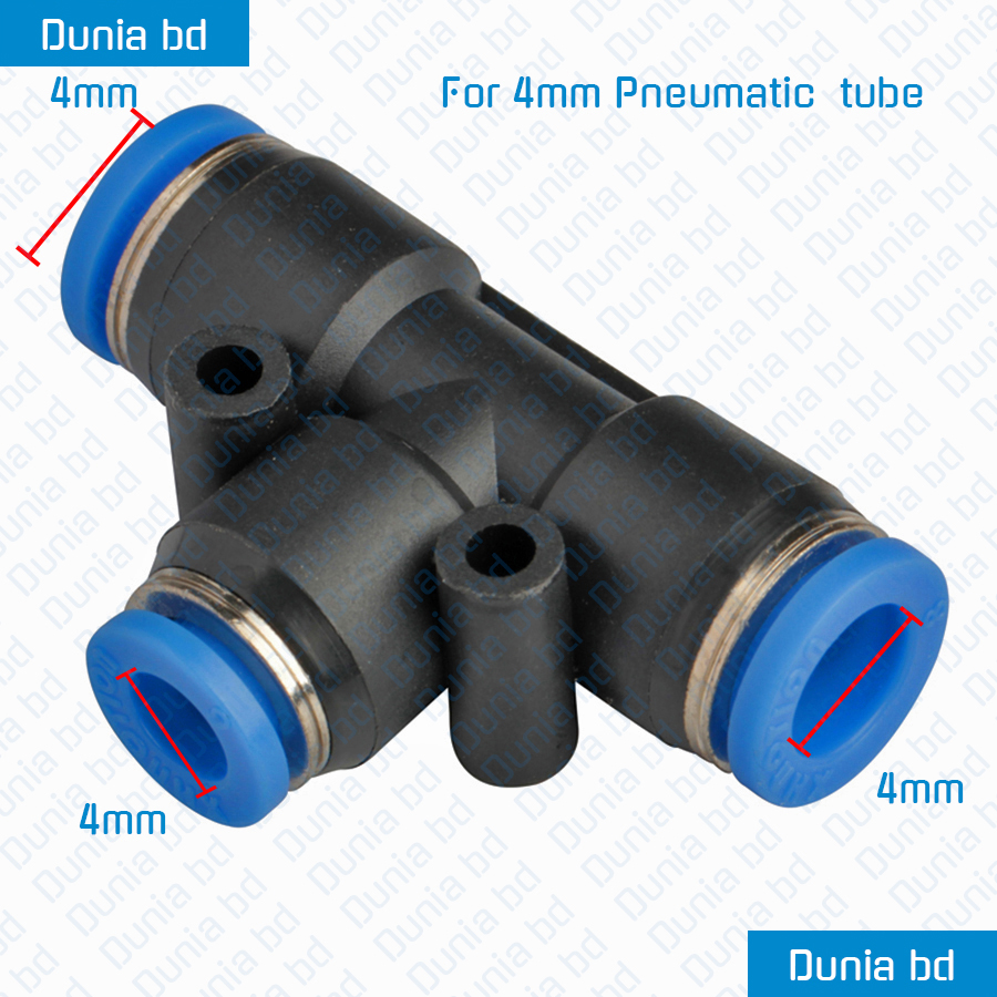 6mm 8mm 10mm 12mm Fittings Tee Pneumatic Quick Connector T Type 3-Way ...