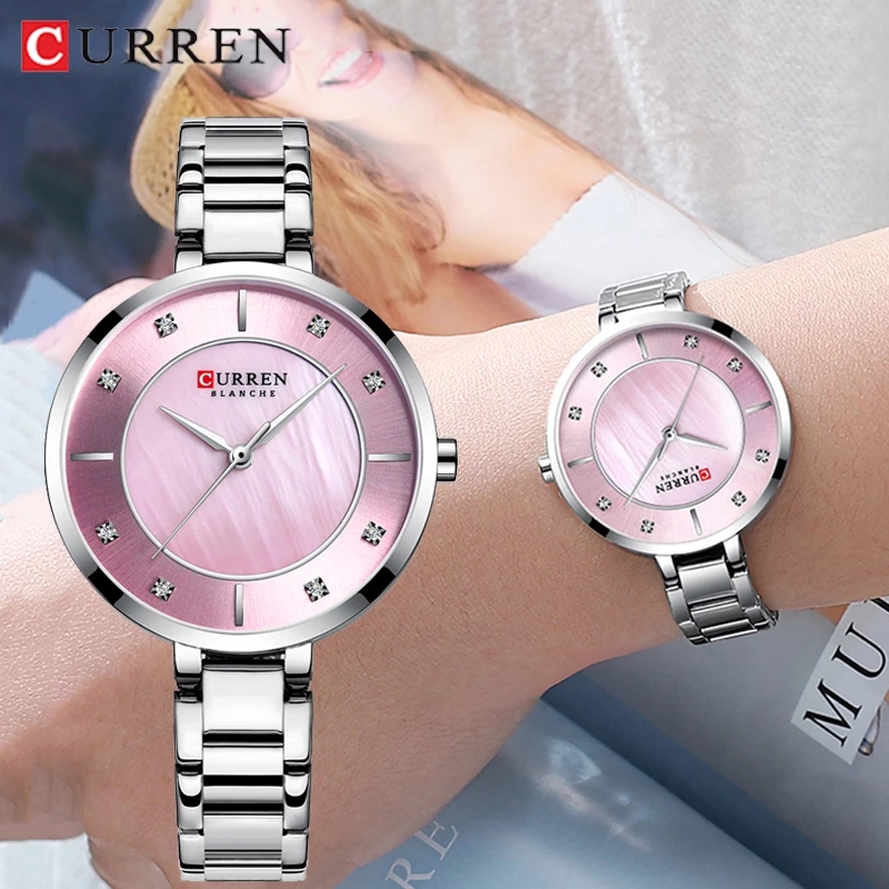 CURREN 9051 Wristwatch Fashion Clock Female Stainless Steel Watch-Rose ...