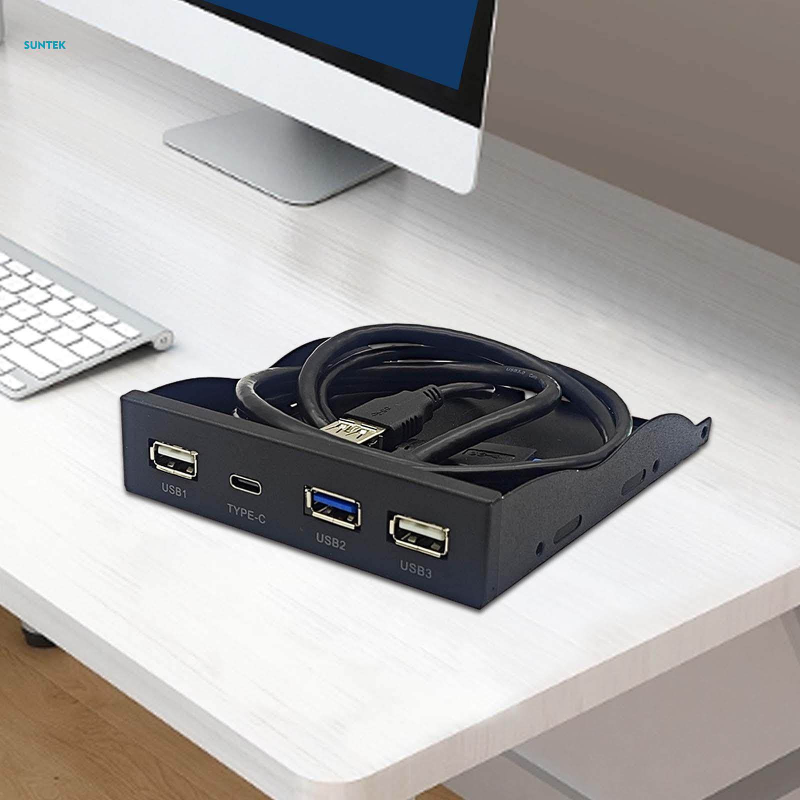 3.2" Front Panel Floppy Disk Bay USB Hub Ports High Speed Type C and ...