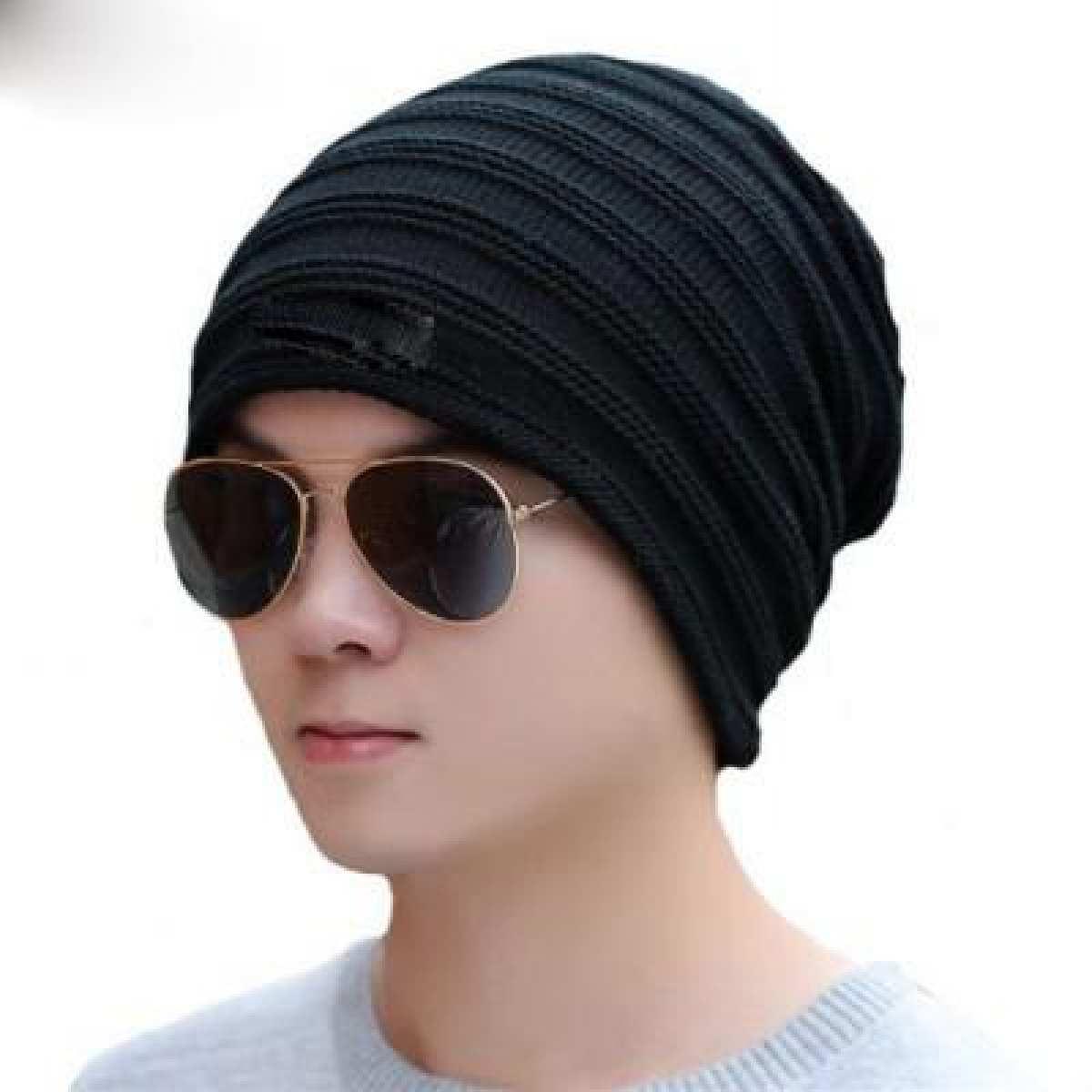 Black Woolen Winter Cap For Men - Cap For Men | Daraz.com.bd