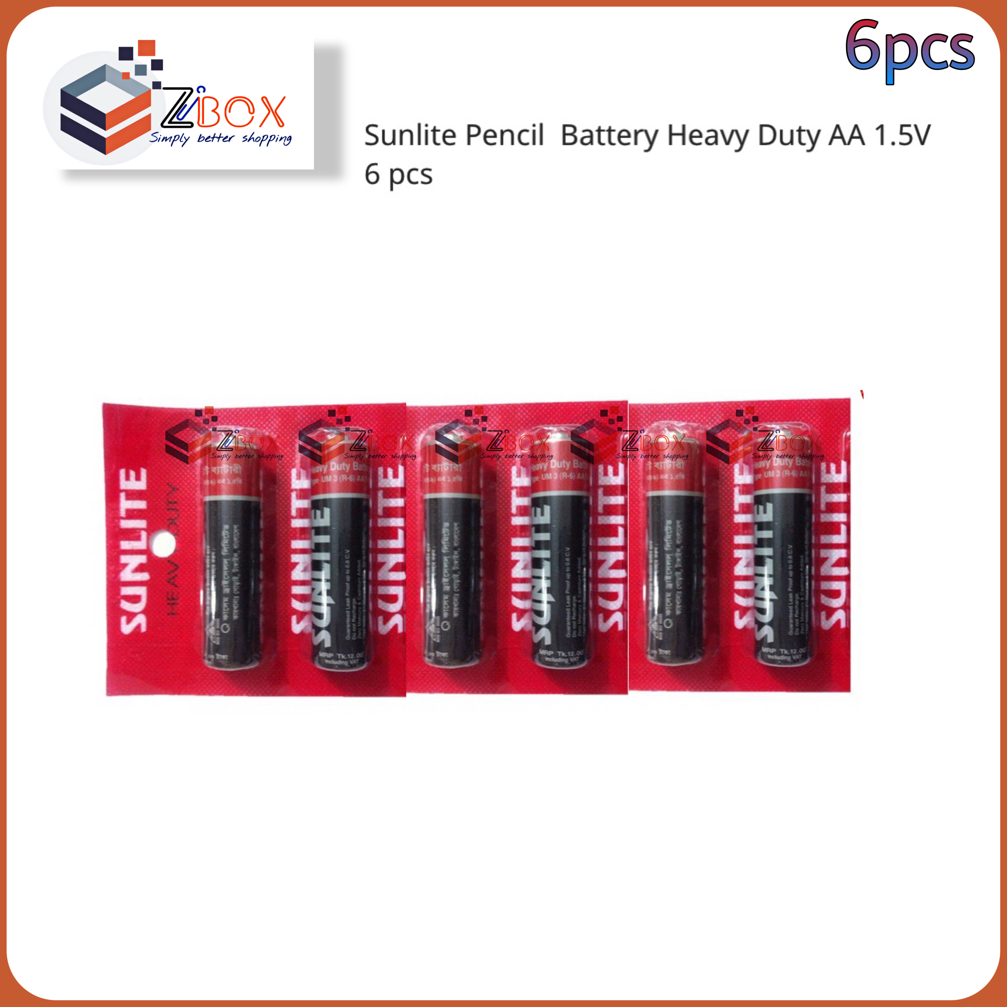 Sunlite Pencil Battery Heavy Duty AA 1.5V 6 pcs | Daraz.com.bd