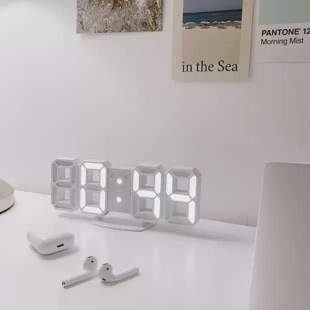 3D LED Digital Clock Electronic Table Clock Alarm Clock Wall Glowing Hanging Clocks