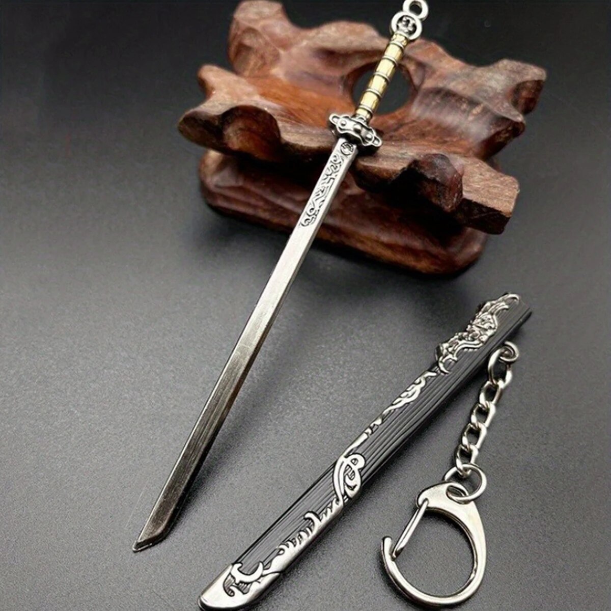 Creative Pendant Metal Diy Katana Toy Keyrings Mini Knife Car Keyring ...