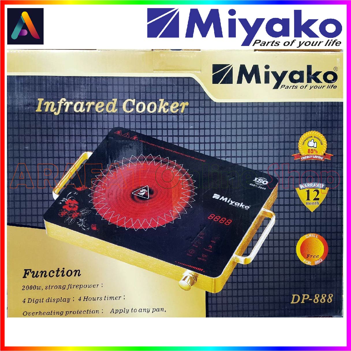 Miyako Infrared Cooker Smokeless And Energy Savings Model : D-888 ...