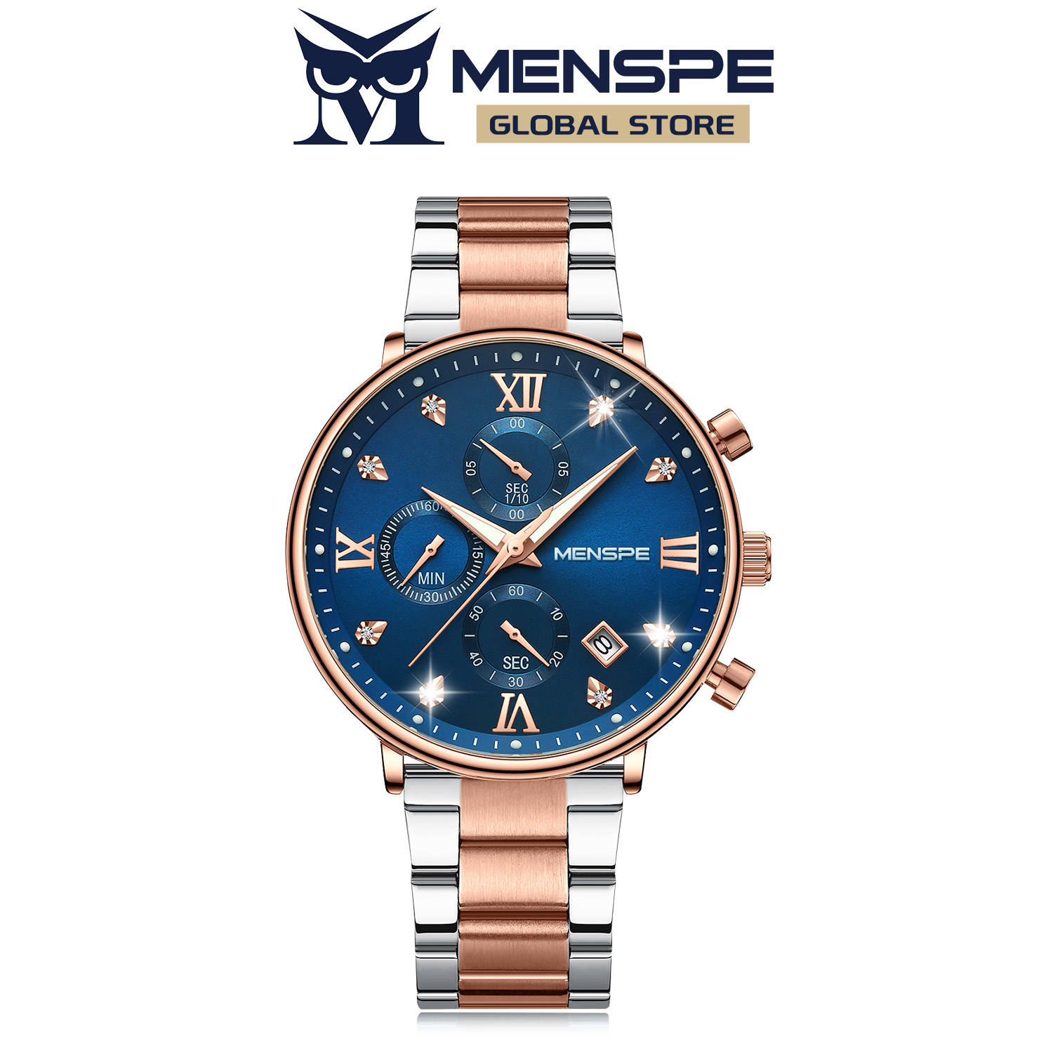 MENSPE Men's Quartz Watch True Three Eyes Wristwatch High-grade Fashion ...