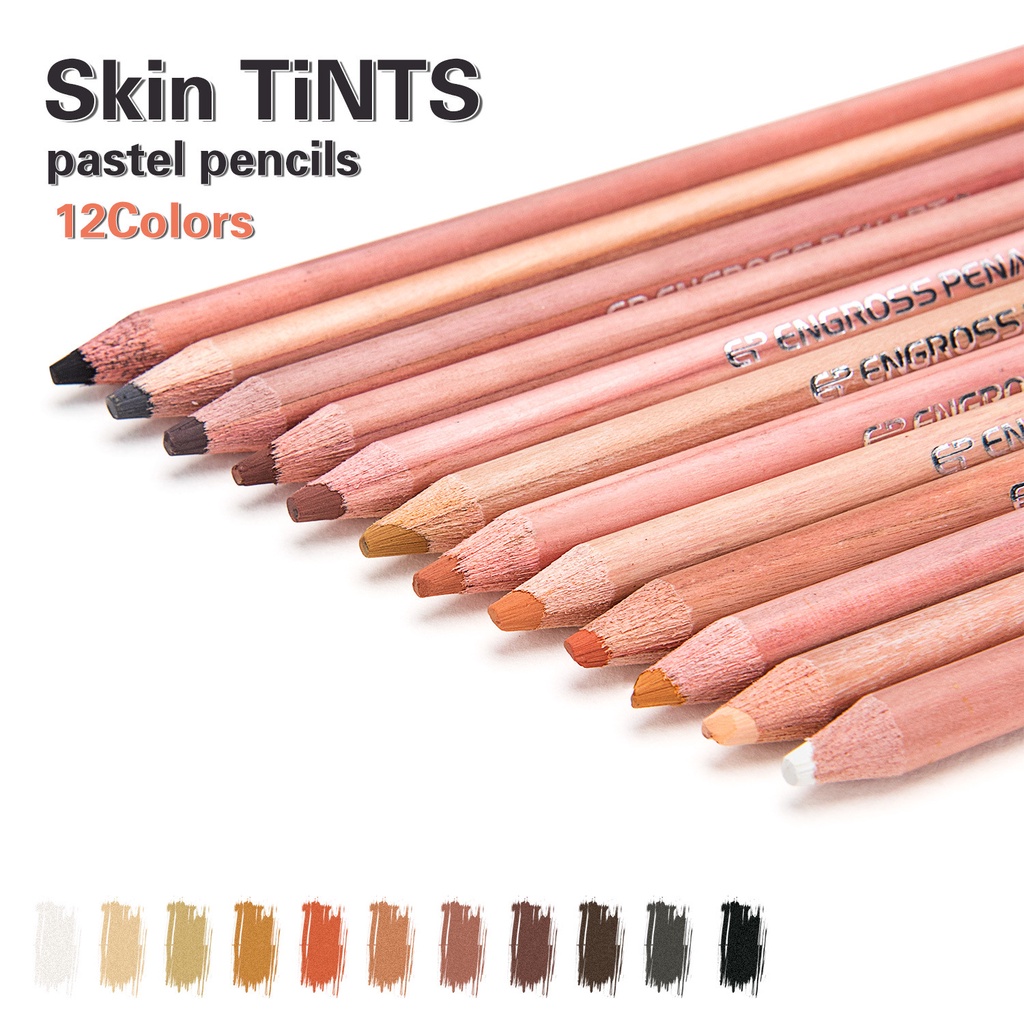 Xileyw 12 Colors Soft Pastel Pencil Set Skin Tints Pastel Colour ...