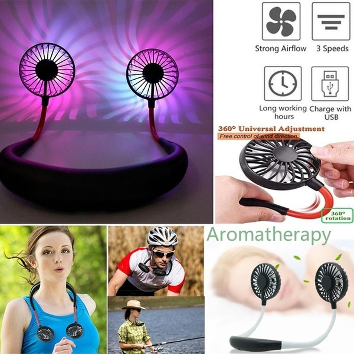 Hand Free Perosnal Fan USB Light Rechargeable Wearable Portable ...