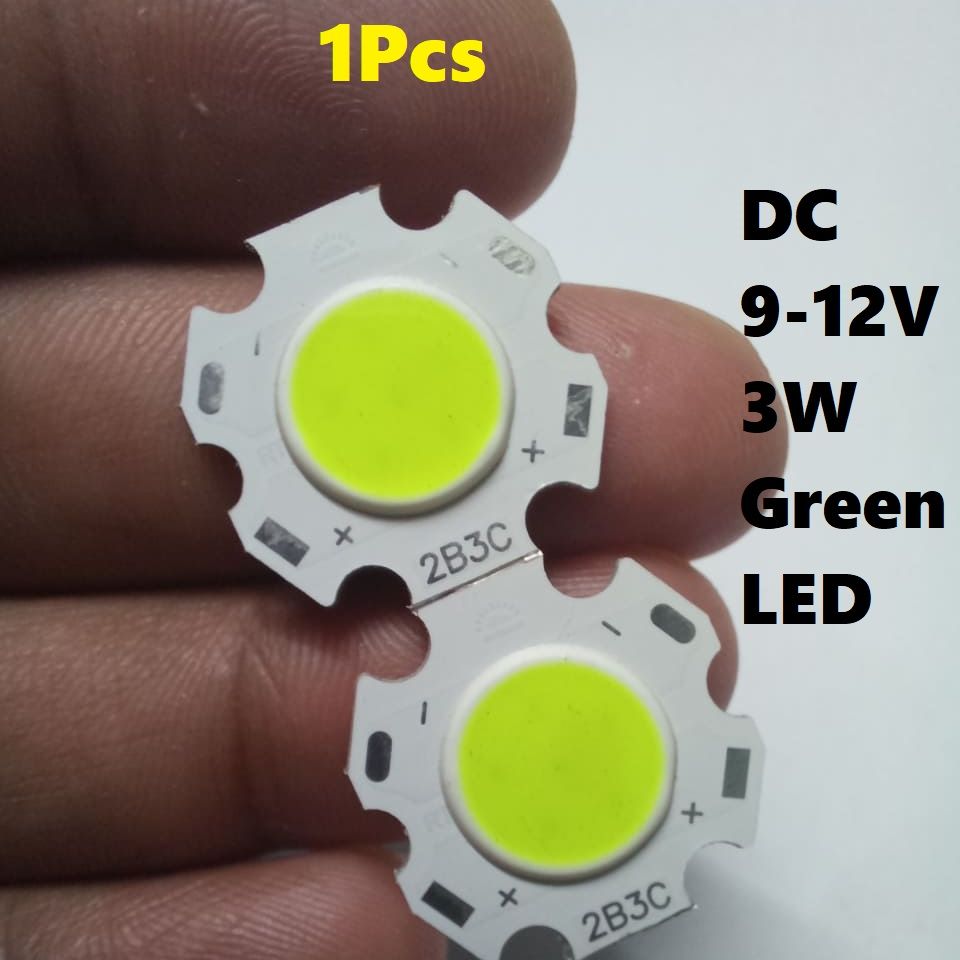 Green 3W LED Light SMD Chip DC 9-12V 2B3C With Metal Plate Heatsink ...
