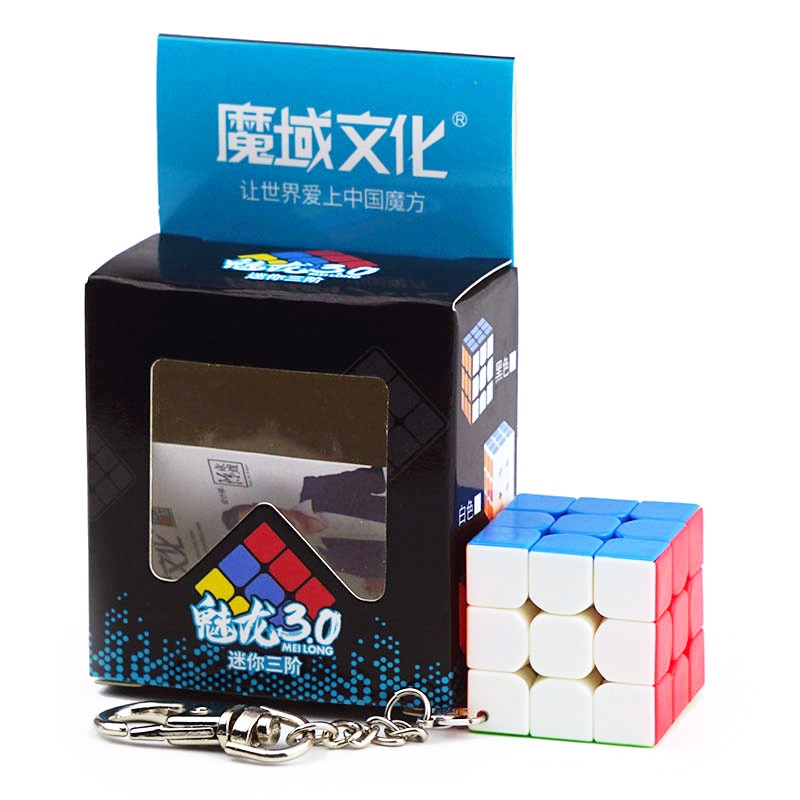 【happy one】MoYu Classroom Meilong Mini Stickerless Cube Keychain 3x3 ...