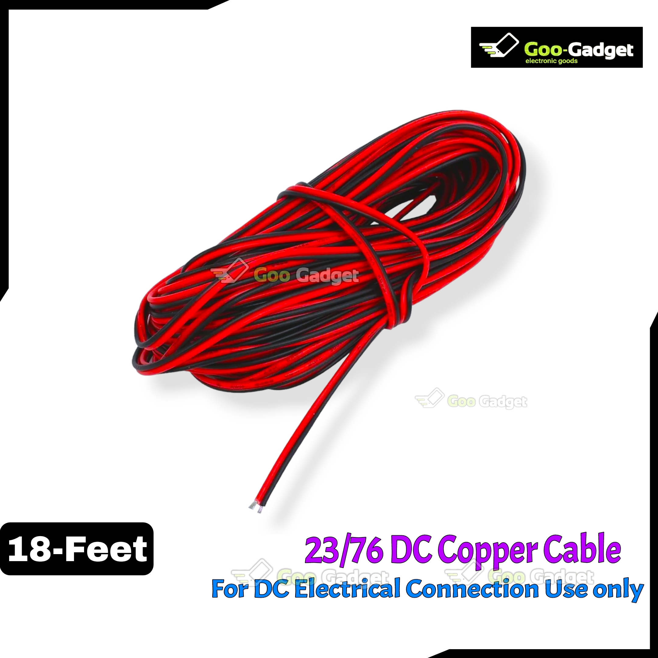 18-Feet/6-Meter 22AWG PVC Insulated DC Copper Cable Conductor Wire ...