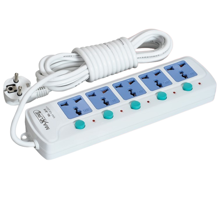 Maxline Multiplug ML 815-5 Port Multi Extension Socket-Multi plug-White ...