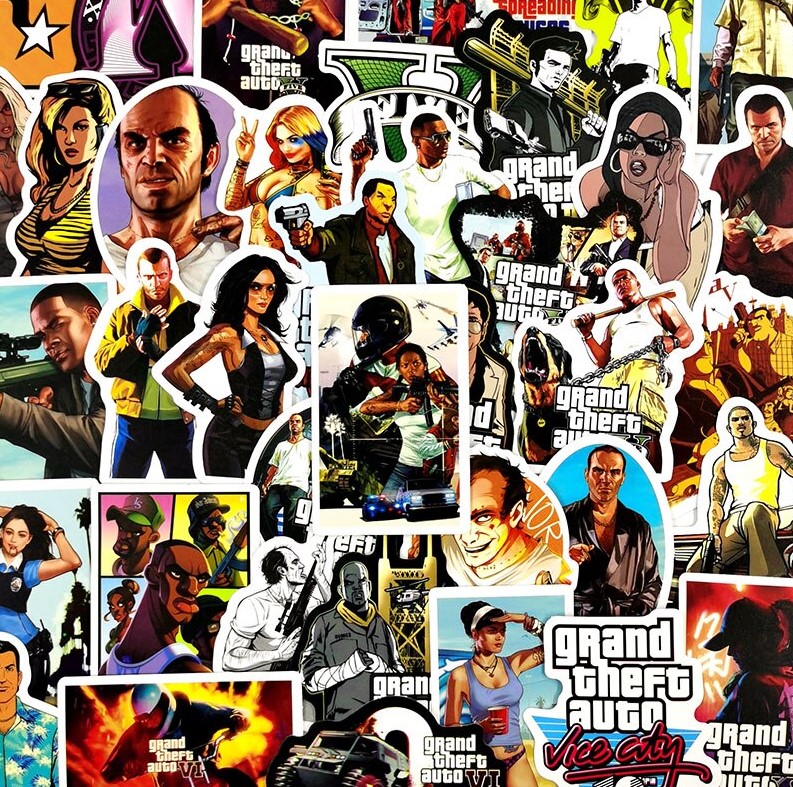 25Pcs/Pack Grand Theft Auto V GTA V PVC Waterproof Stickers For Luggage ...