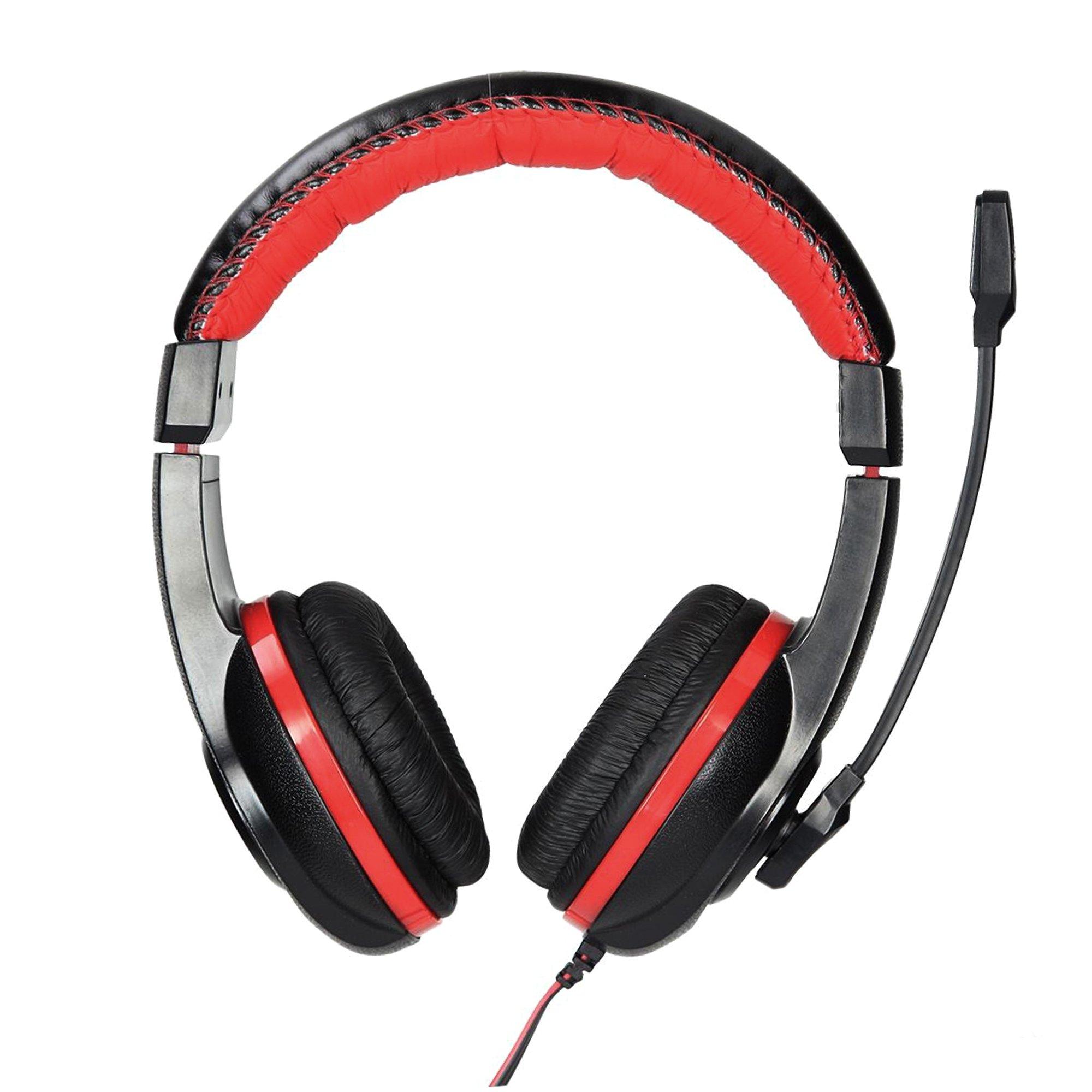 Havit HV-H2116D 3.5mm Stereo Headset with PC Microphone - Black/Red