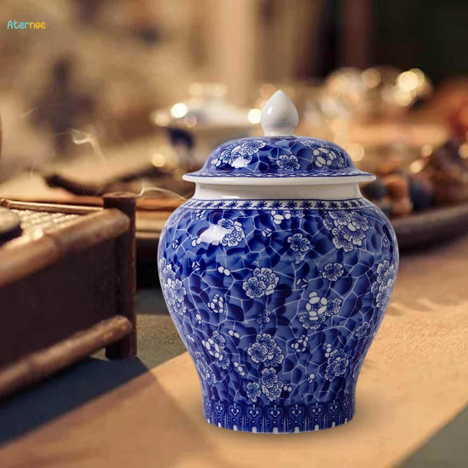 Ceramic Ginger Jar, Porcelain Jars Chinese Style Traditional Vase Asian ...