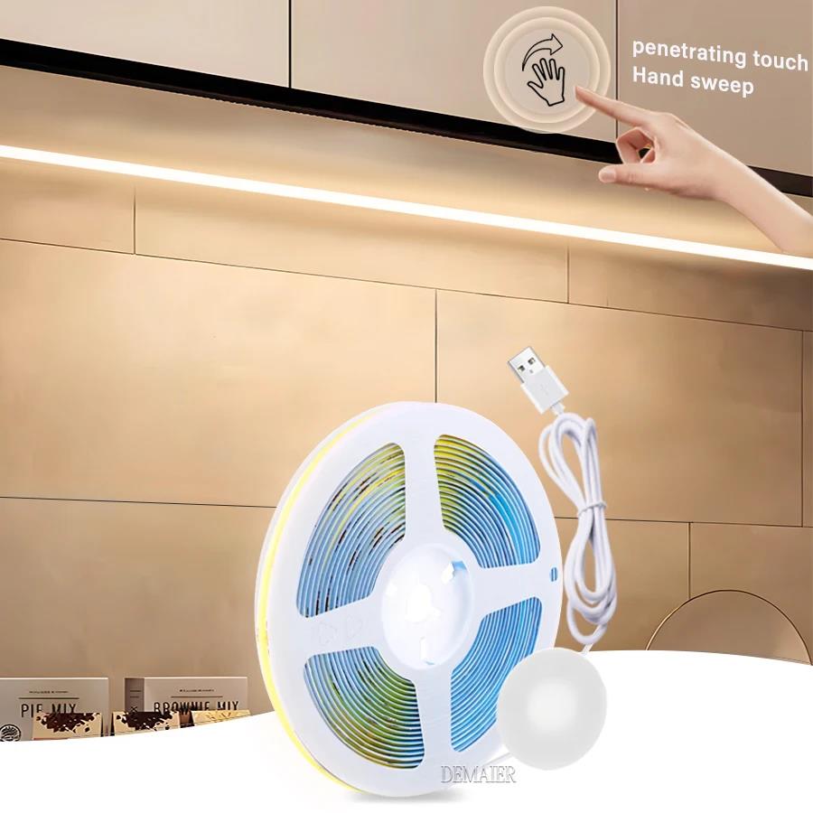 USB COB LED Strip Light Under Cabinet Collection Dimmable Penetrable ...