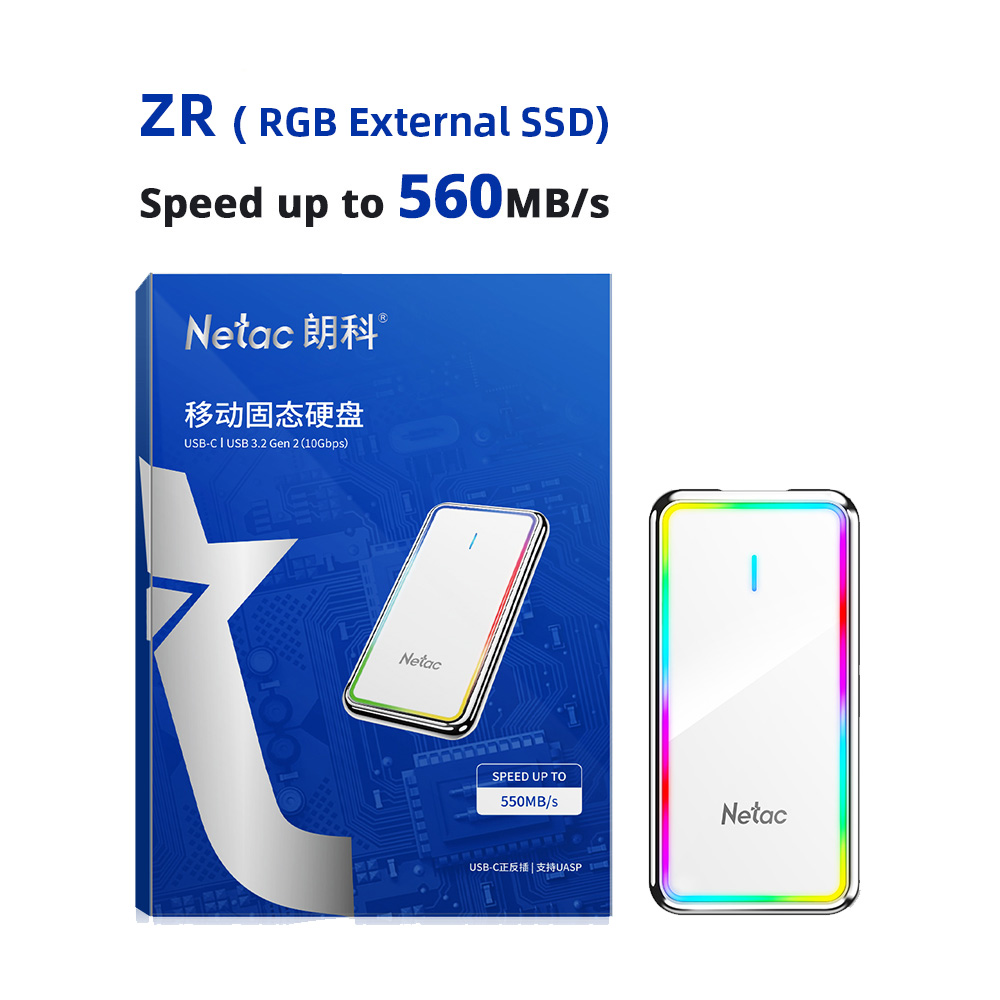 Netac SSD Externo Portable 1TB 512GB SSD RGB 250GB 128GB External hard ...