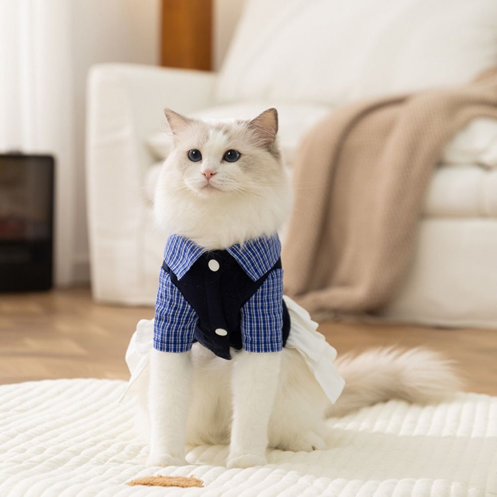 Cat Gown Soft Cat Bowknot Dress Shirt Collar Preppy Style Dog Shirt ...