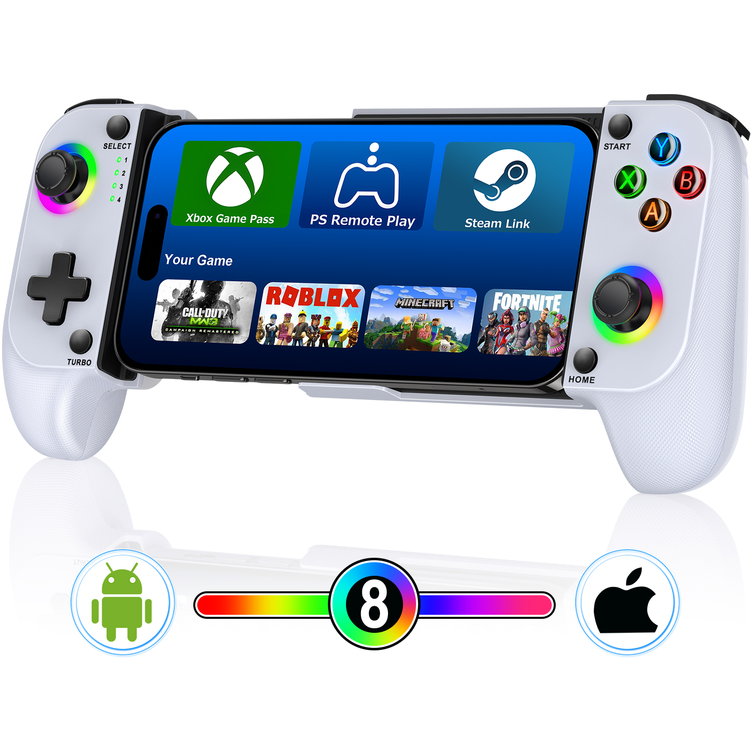 DinoFire Cell Phone Gamepad Joystick for iPhone Android Control Bluetooth Controller Trigger ...