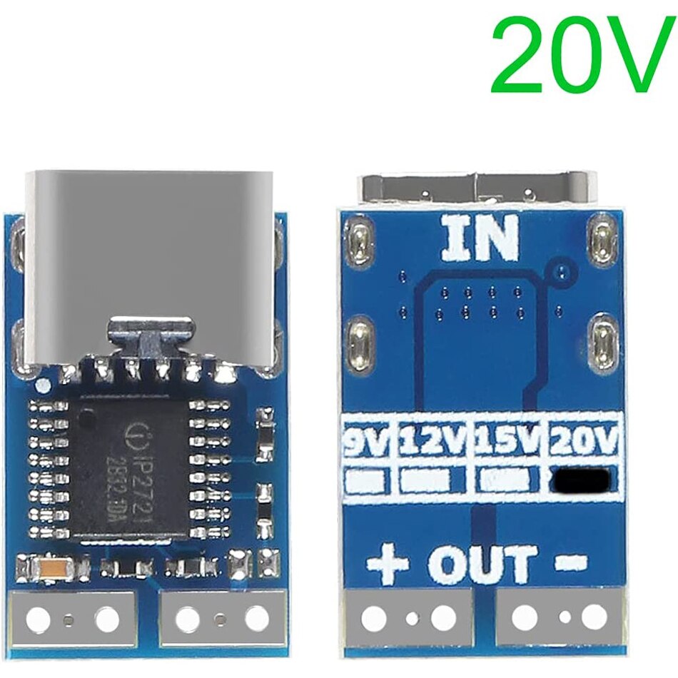 PDC004-PD PD Decoy Module, USB-C PD 9V 12V 15V 20V DC Fixed Voltage ...