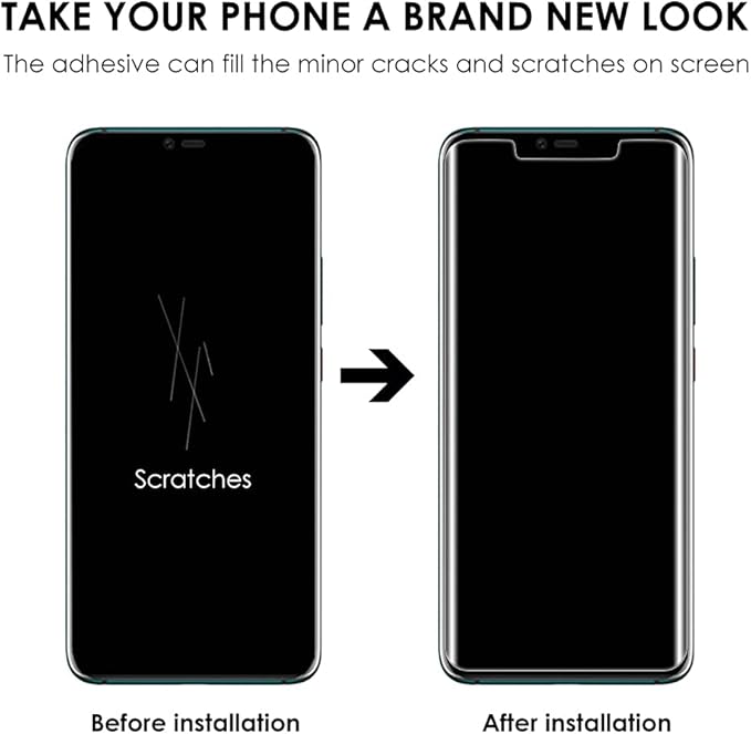 Huawei Matte 20 Pro Full HD Curved Edge Liquid UV Tempered Glass Screen ...