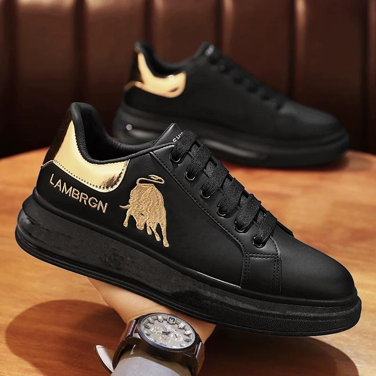 Men's sneakers shoes light weight lambergen design lace up leather ...
