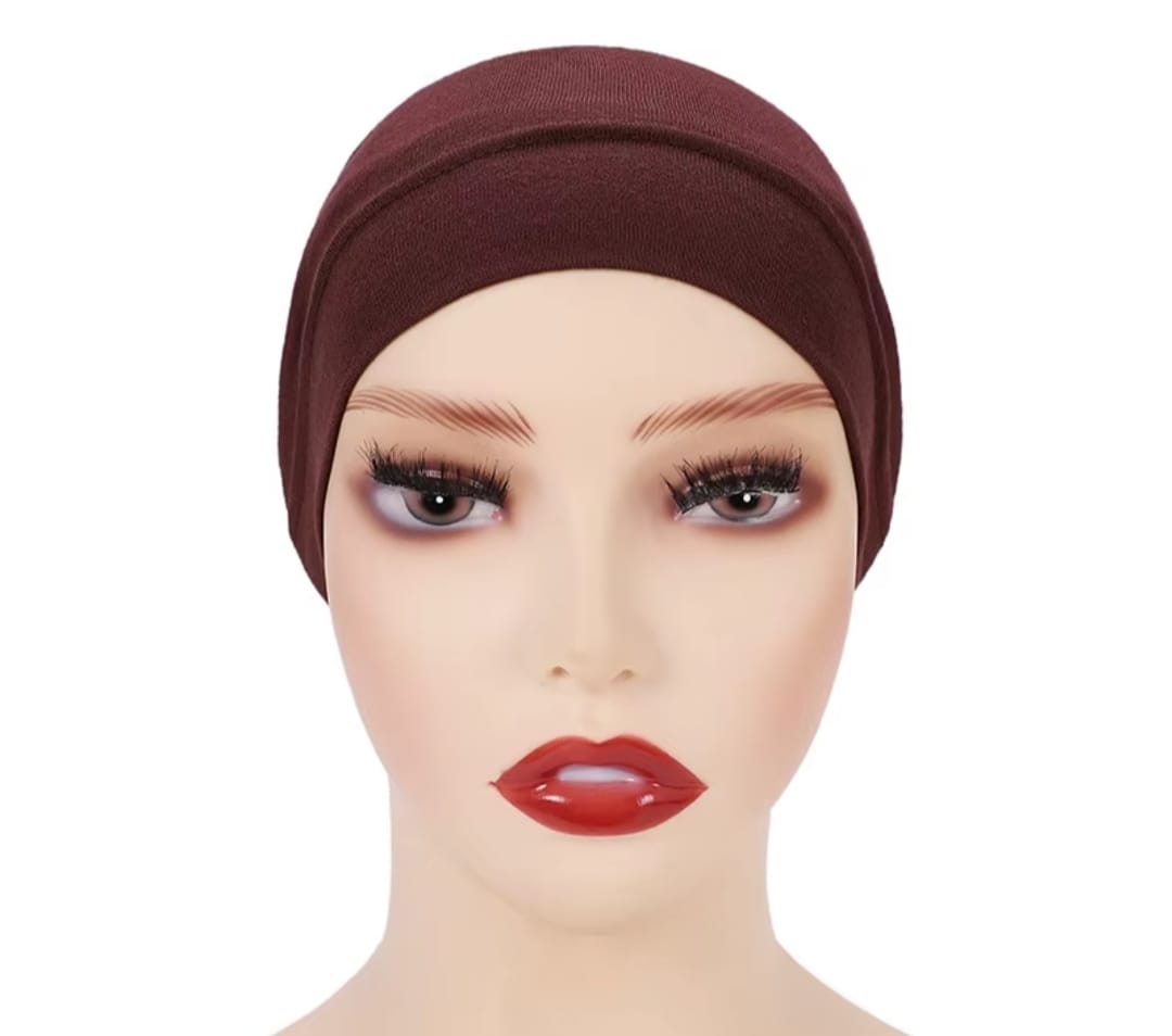 3 Pics Muslim hijab inner cap for women and girls synthetic soft cotton