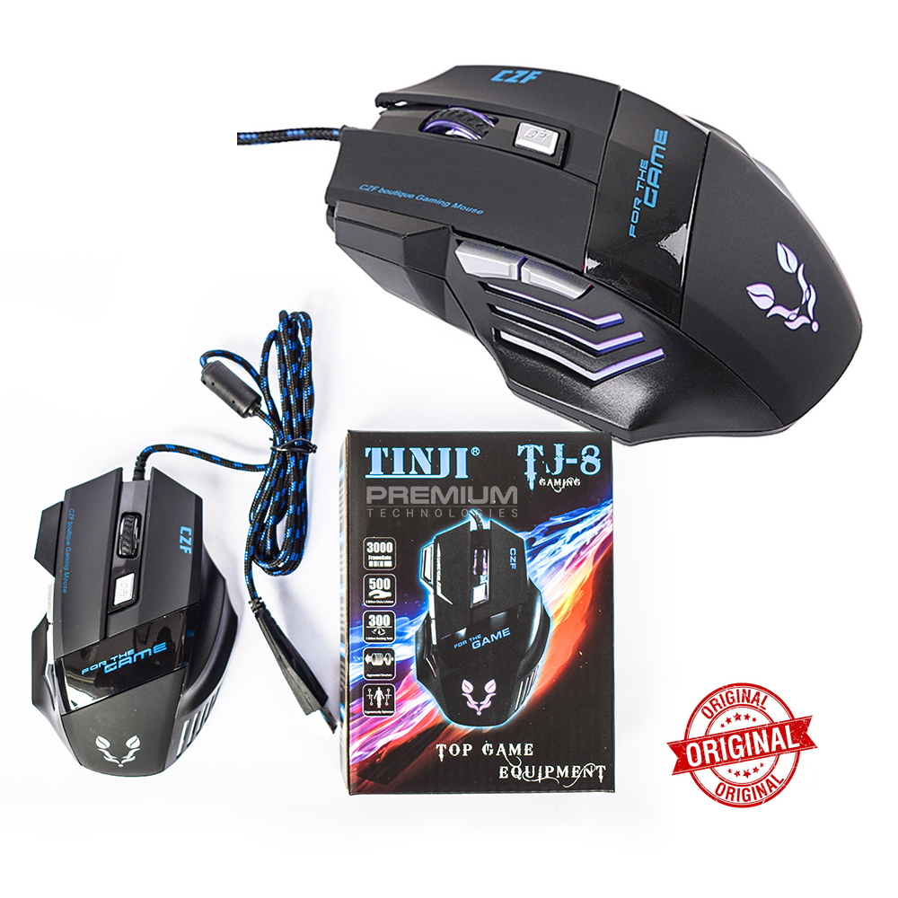 USB Wired Backlight TJ-11 Optical Mouse 4000DPI Adjustable 6 Buttons Gaming mouse USB Wired ...