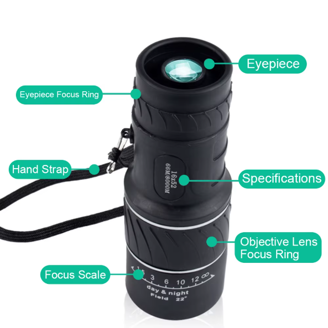 Monocular Dual Focus Optics Zoom (16x52 HD Dual Focus : 182 pDr)