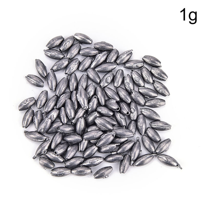 100Pcs/Pack Olive Shape Lead Sinkers Pure Lead Making Fishing Sinker ...