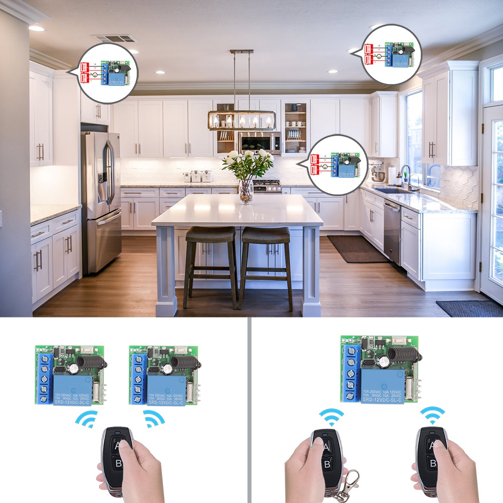 433 Mhz RF Wireless Switch Receiver DC 12V Single Relay Receiver Module ...