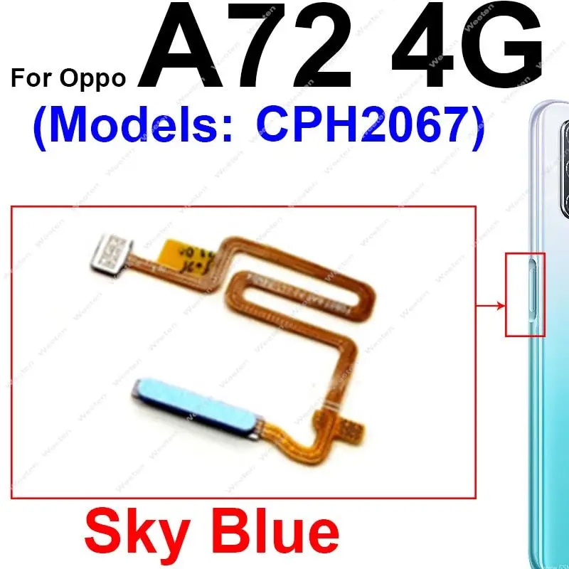 For OPPO A72 A74 A76 A77 A77S 4G 5G Power Button Fingerprint Flex Cable ...
