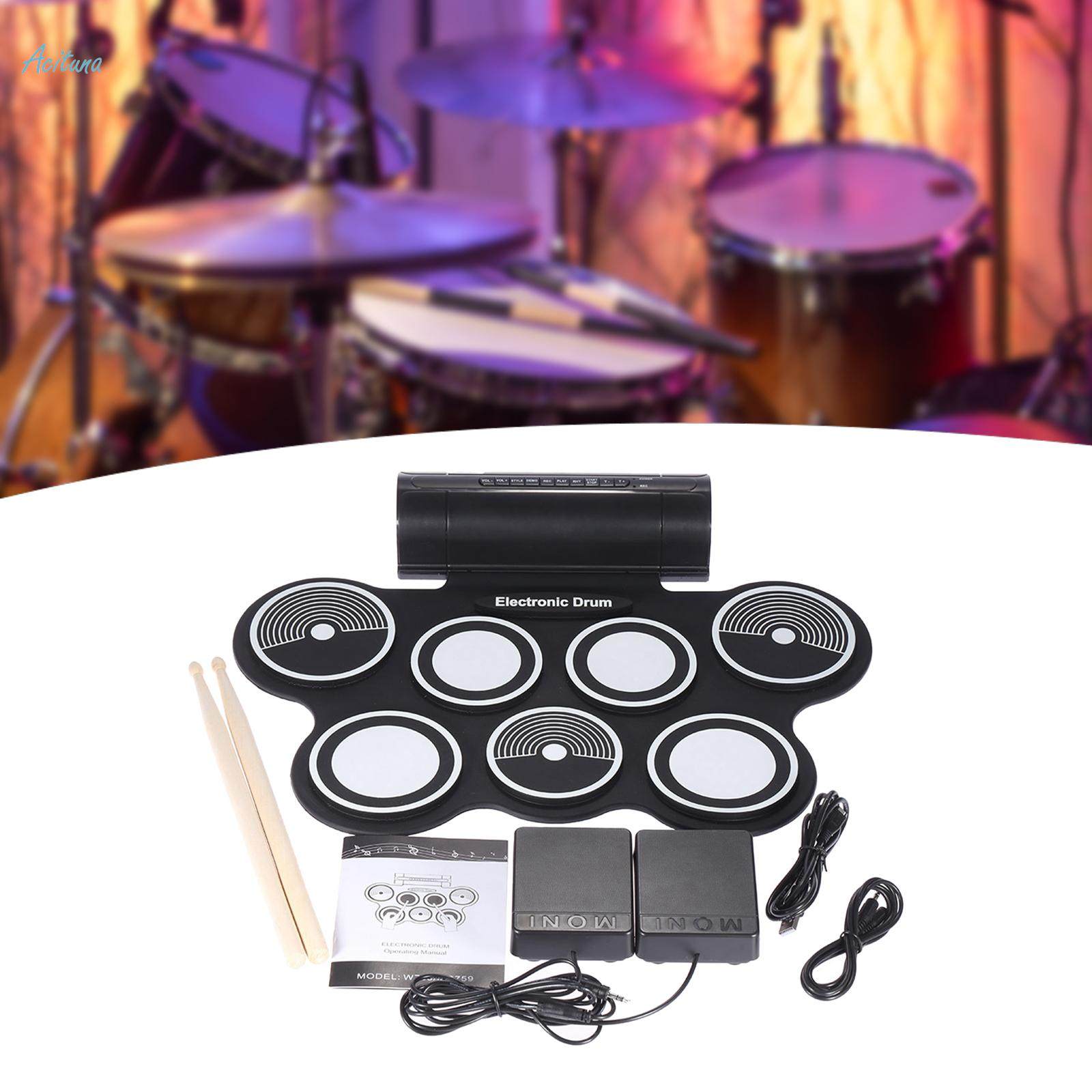 Electronic Drum Pad Compact for Kids with Headphone Jack Tabletop Drum ...
